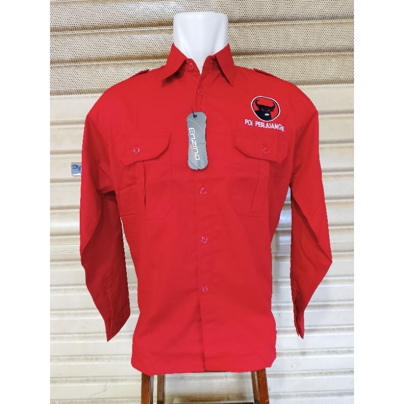 Jual Seragam Partai PDI PERJUANGAN Kemeja PdIp Merah Panjang | Shopee ...