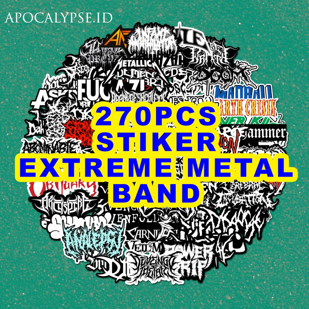 Jual MINI STIKER METAL HARDCORE MUSIC PACK - BLACK DEATH BRUTAL METAL ...