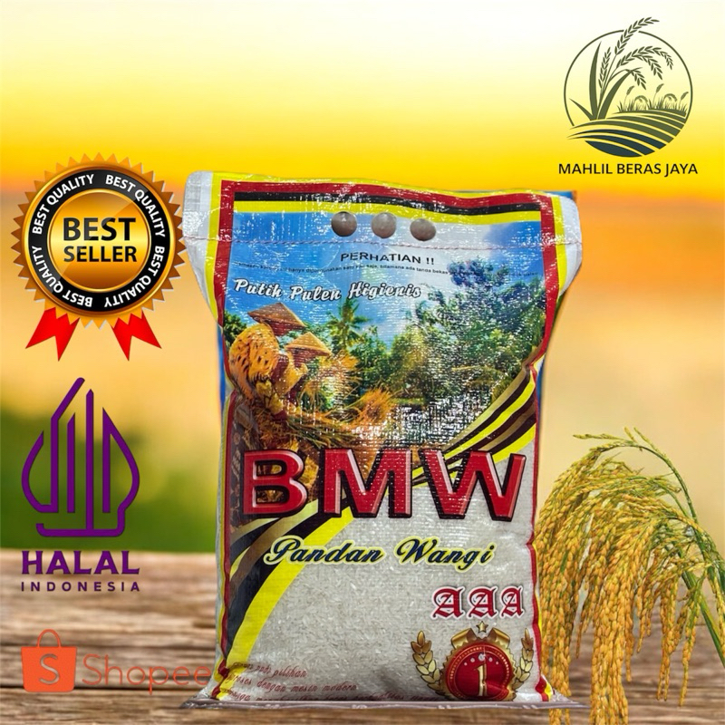 Jual Beras premium cap BMW AAA 5kg 10kg 20kg pulen dijamin putih ...