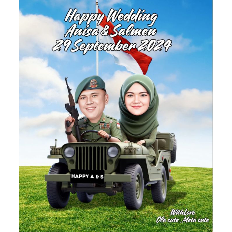 Jual jasa edit foto karikatur pasangan romantis lucu | Shopee Indonesia