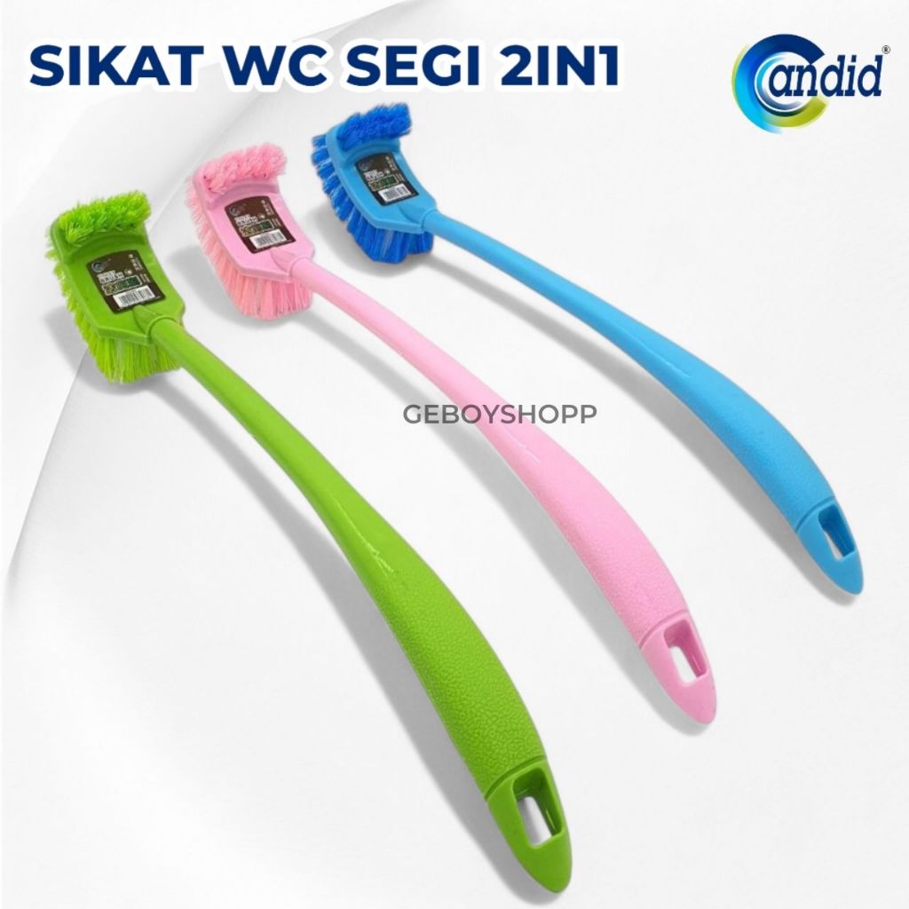 Jual CANDID Sikat Wc Segi Plastik 2in1 SWSB2 / Sikat Toilet Gagang ...