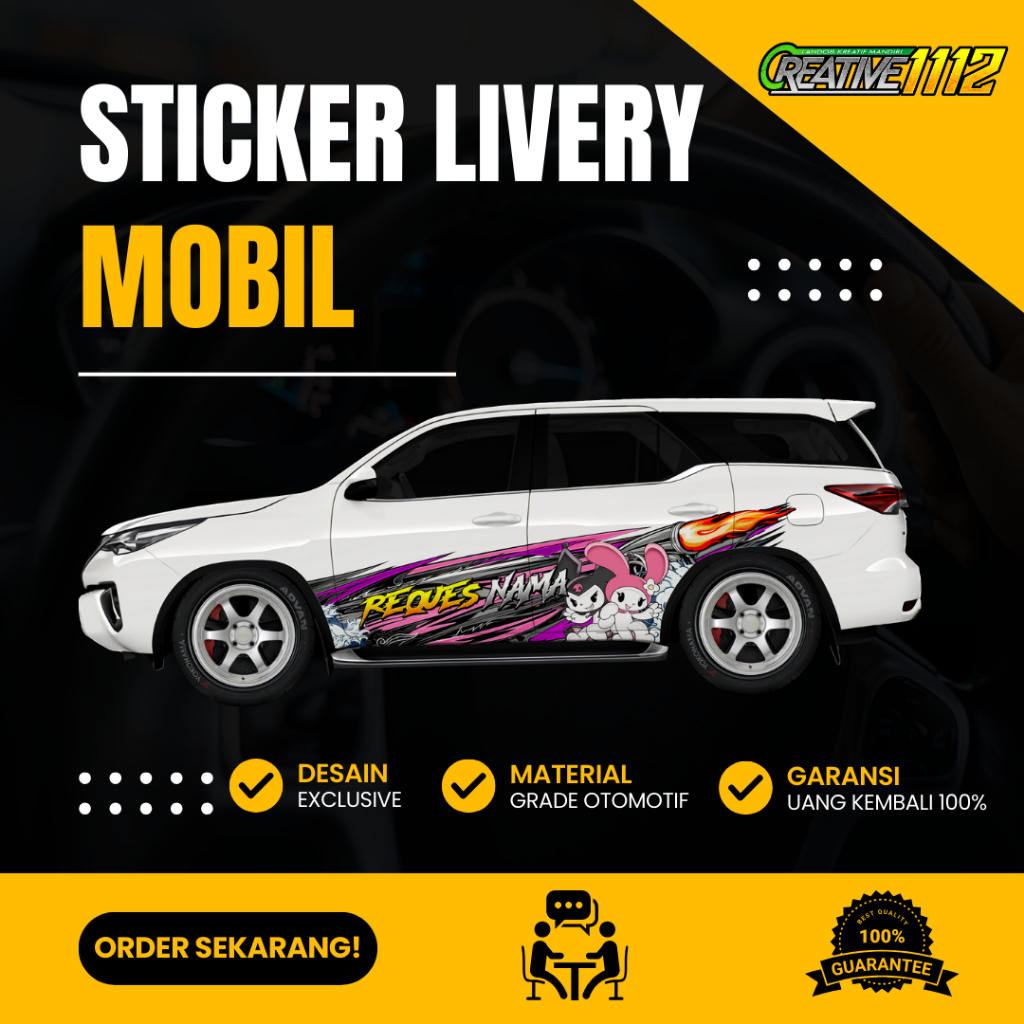 Jual Stiker Livery Mobil Fortuner 2016-2024 Cumi Darat Turbo Thailook ...