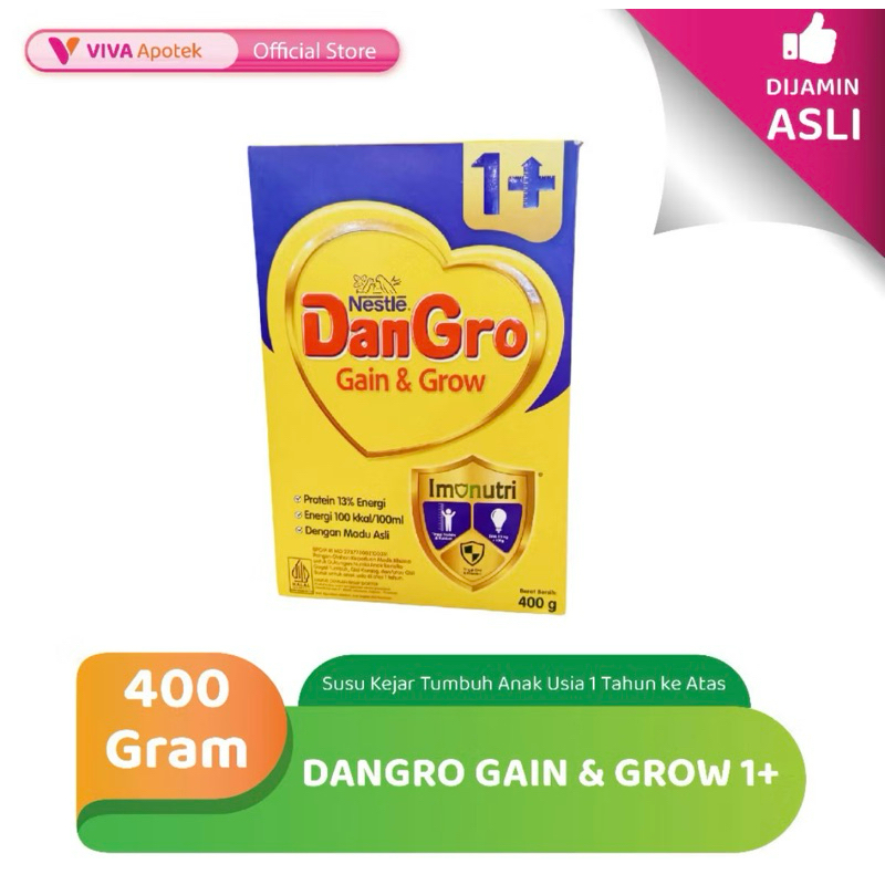 Jual Dangro Gain & Grow 1+ Susu untuk Kejar Tumbuh Anak usia 1+ (400 ...