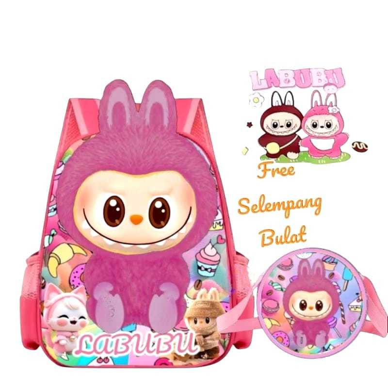 Jual Tas anak paud-tk labubu gratis selempang/Tas ransel anak viral terbaru/Tas anak termurah ...