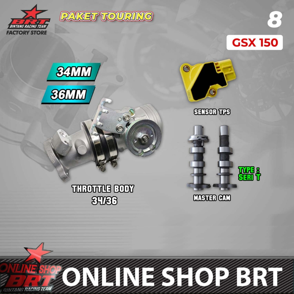 Jual PAKET TOURING 4 & 8 THROTTLE BODY & TPS & MASTER CAM BRT GSX 150 ...