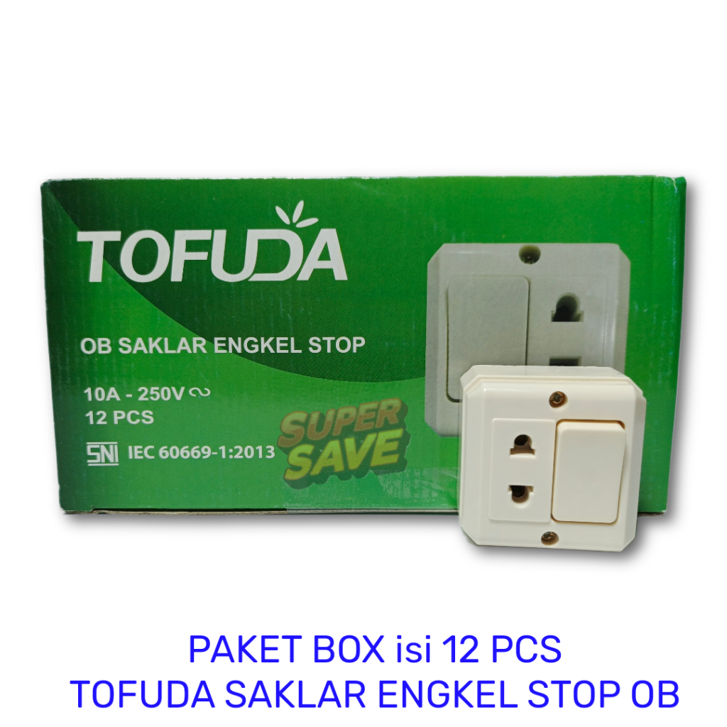 Jual Paket BOX isi 12 Pcs TOFUDA OB Stop Kontak , OB Saklar Engkel , OB ...