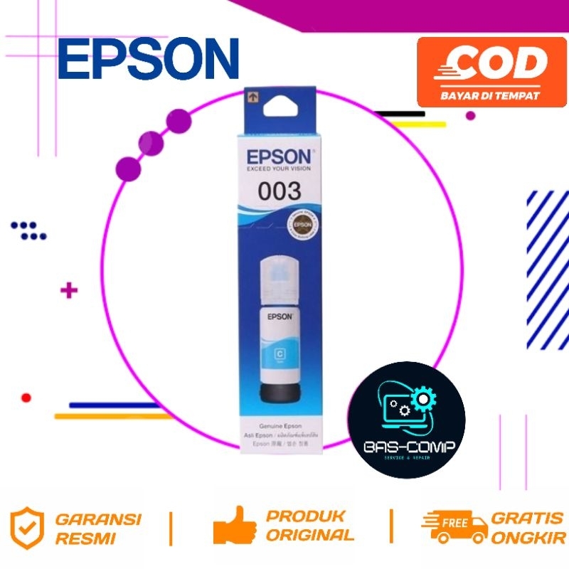 Jual TINTA EPSON 003 CYAN ORIGINAL | Shopee Indonesia