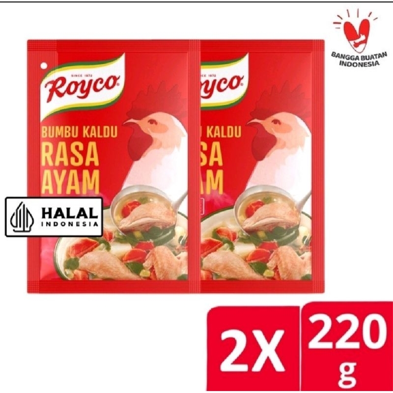 Jual Royco Bumbu Kaldu Penyedap Rasa Ayam 220 gr x 2 (2 Pack) | Shopee ...