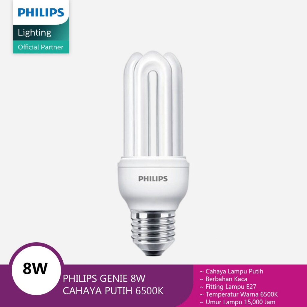 Jual Philips Lampu Genie 8W E27 220V Cahaya Putih | Shopee Indonesia