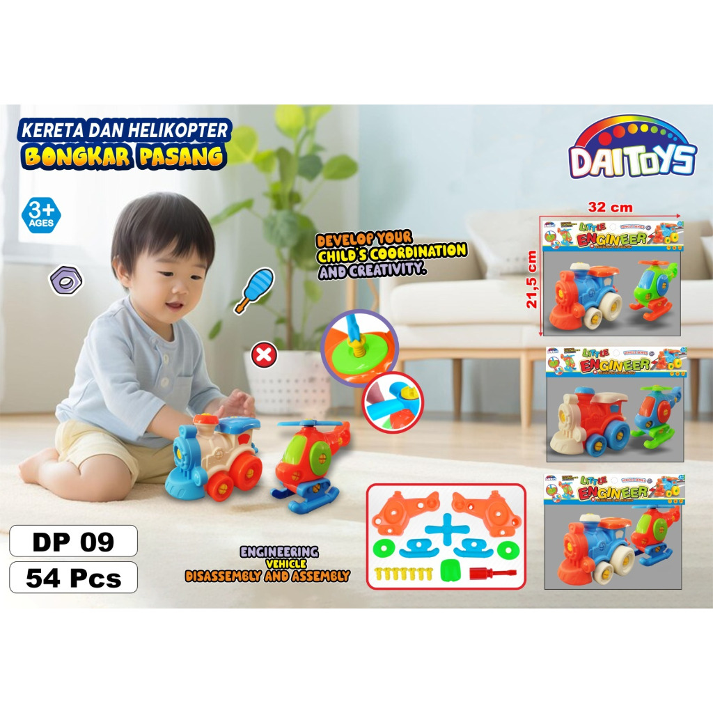 Jual PROMO MAINAN Kendaraan BONGKAR PASANG Mainan Merakit KERETA dan ...