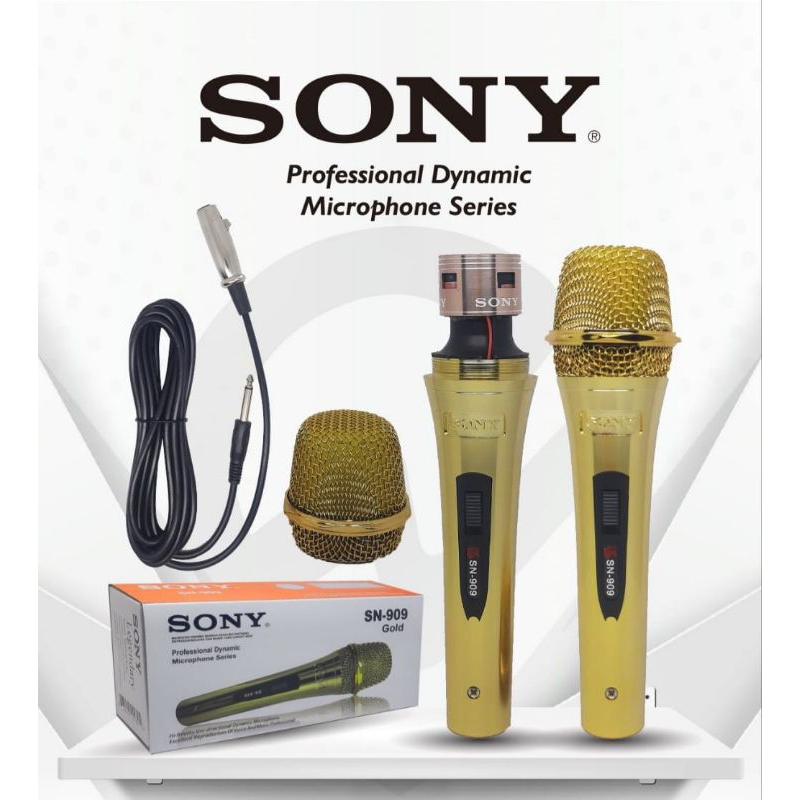 Jual Mic sony/mik kabel sonyMICROPHONE SONY MIC KABEL SONY SN 909 Gold ...