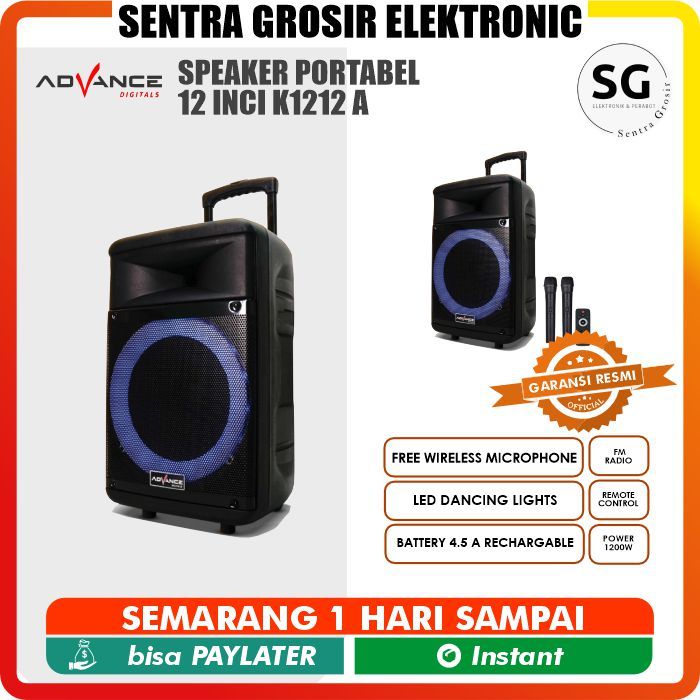 Jual Advance Speaker Meeting POrtabel 12 Inci K1212 A / K1212A / K 1212 A Bluetooth free 2 MIC ...