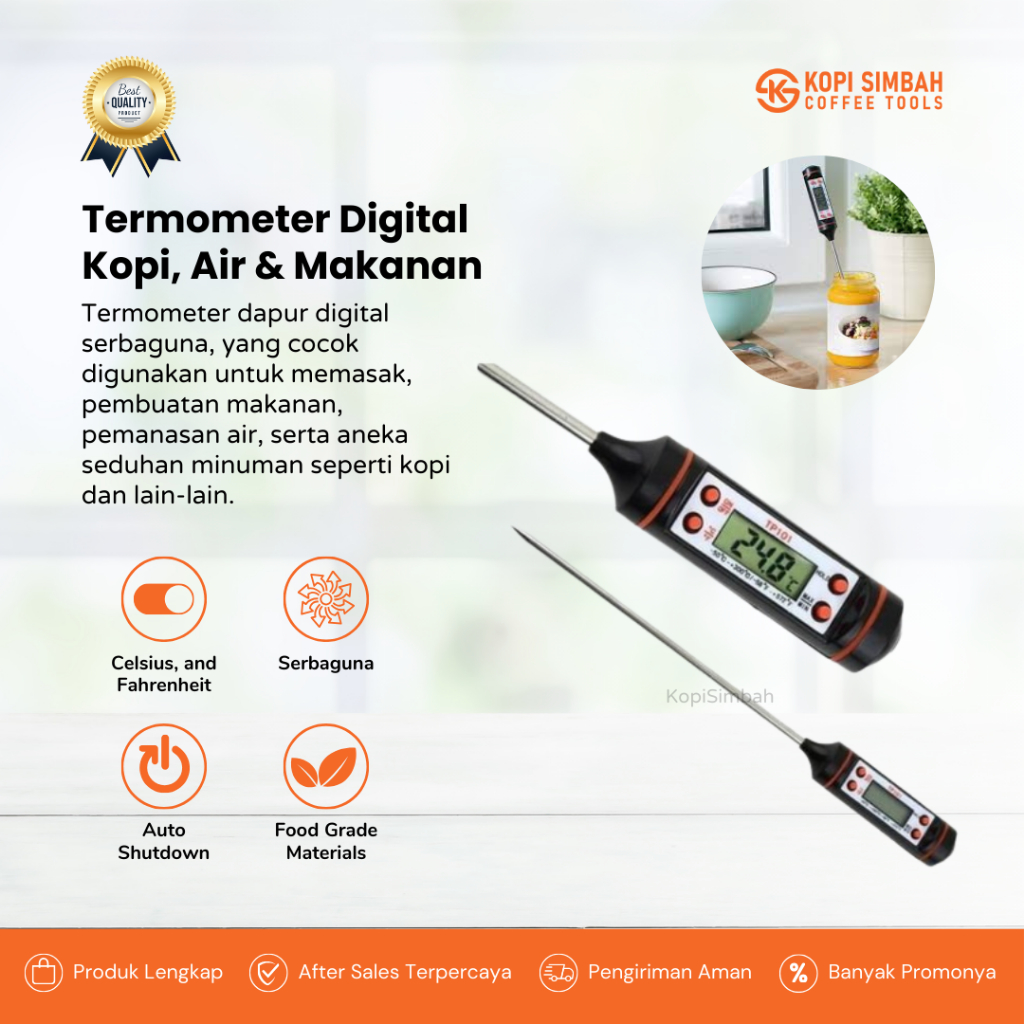 Jual Termometer Dapur Digital Kopi Kitchen Thermometer Alat Pengukur ...