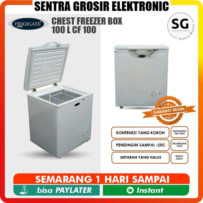 Jual FRIGIGATE CHEST FREEZER BOX 100 L CF 100 LEMARI PEMBEKU 100 LITER ...