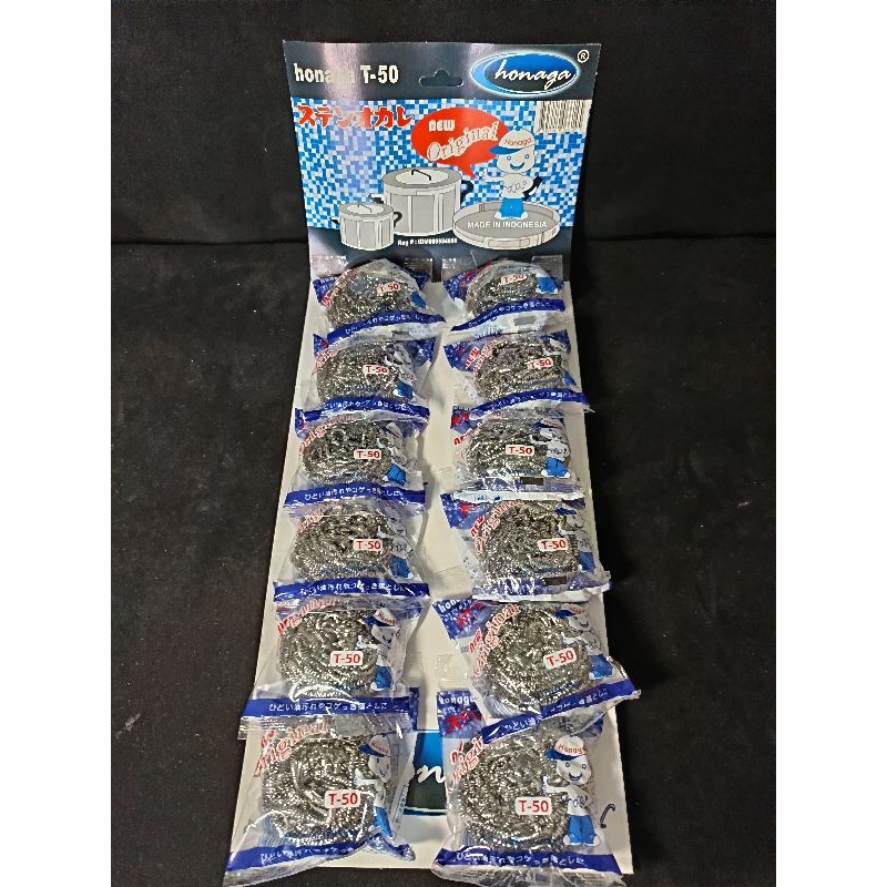 Jual (12pcs) Serabut Kawat Honaga T50 original - Gosok Kawat Stainless ...