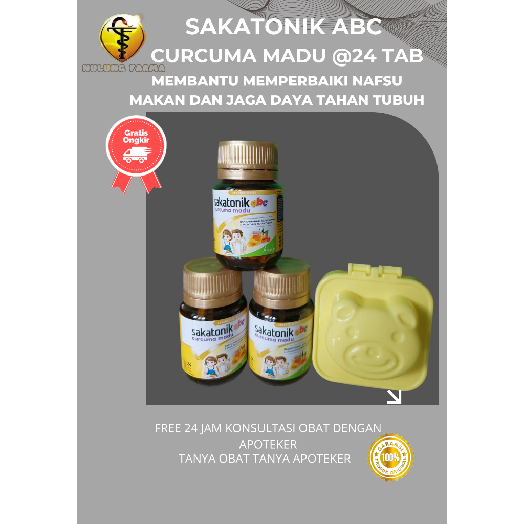 Jual SAKATONIK ABC CURCUMA MADU @24 TAB HISAP MULTIVITAMIN PERTUMBUHAN ...