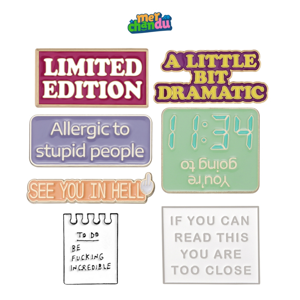 Jual Bros Enamel Pin Sarkas Kata Parodi Quotes - Merchandu Co | Shopee ...
