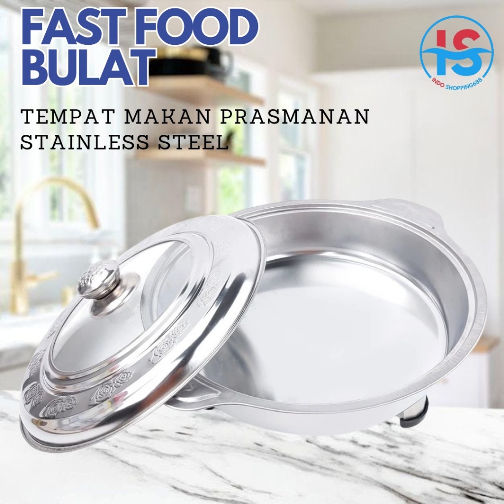 Jual IS - FAST FOOD BULAT - TEMPAT MAKAN PRASMANAN SET STAINLESS STEEL ...