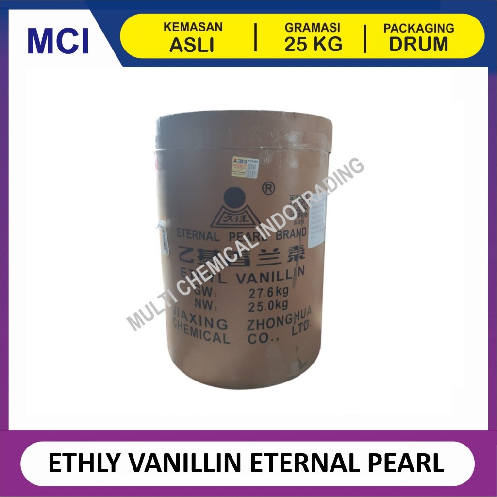 Jual (KHUSUS GOSEND/INSTANT) ETHYL VANILLIN ETERNAL PEARL / BUBUK VANILLA ETHYL - 1 DRUM 25 KG ...