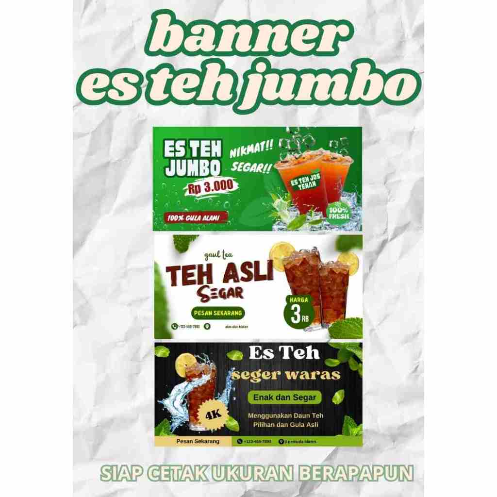Jual SPANDUK BANNER PANJANG UNTUK PROMOSI JUALAN ESTEH JUMBO SIAP CETAK ...