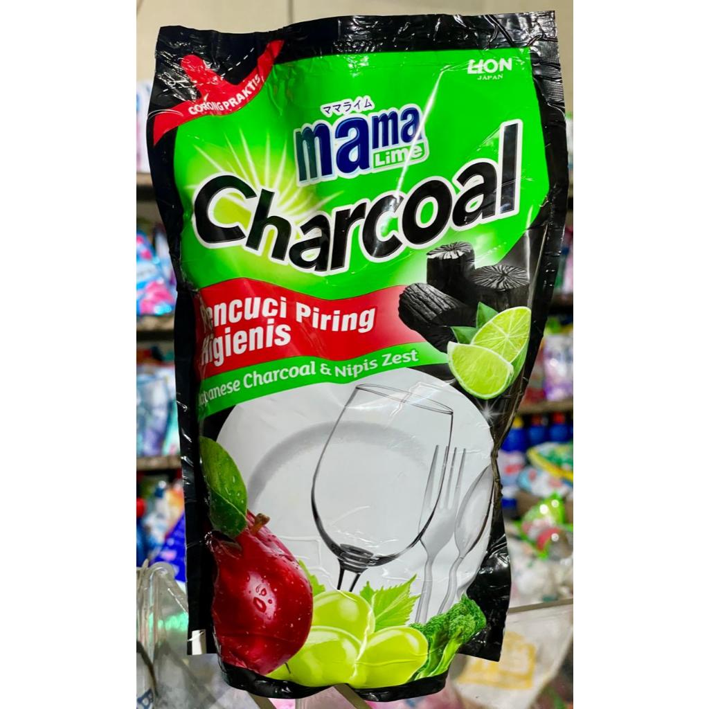 Jual Mama Lime Charcoal Refill 800ml Pouch Sabun Cuci Piring Arang ...