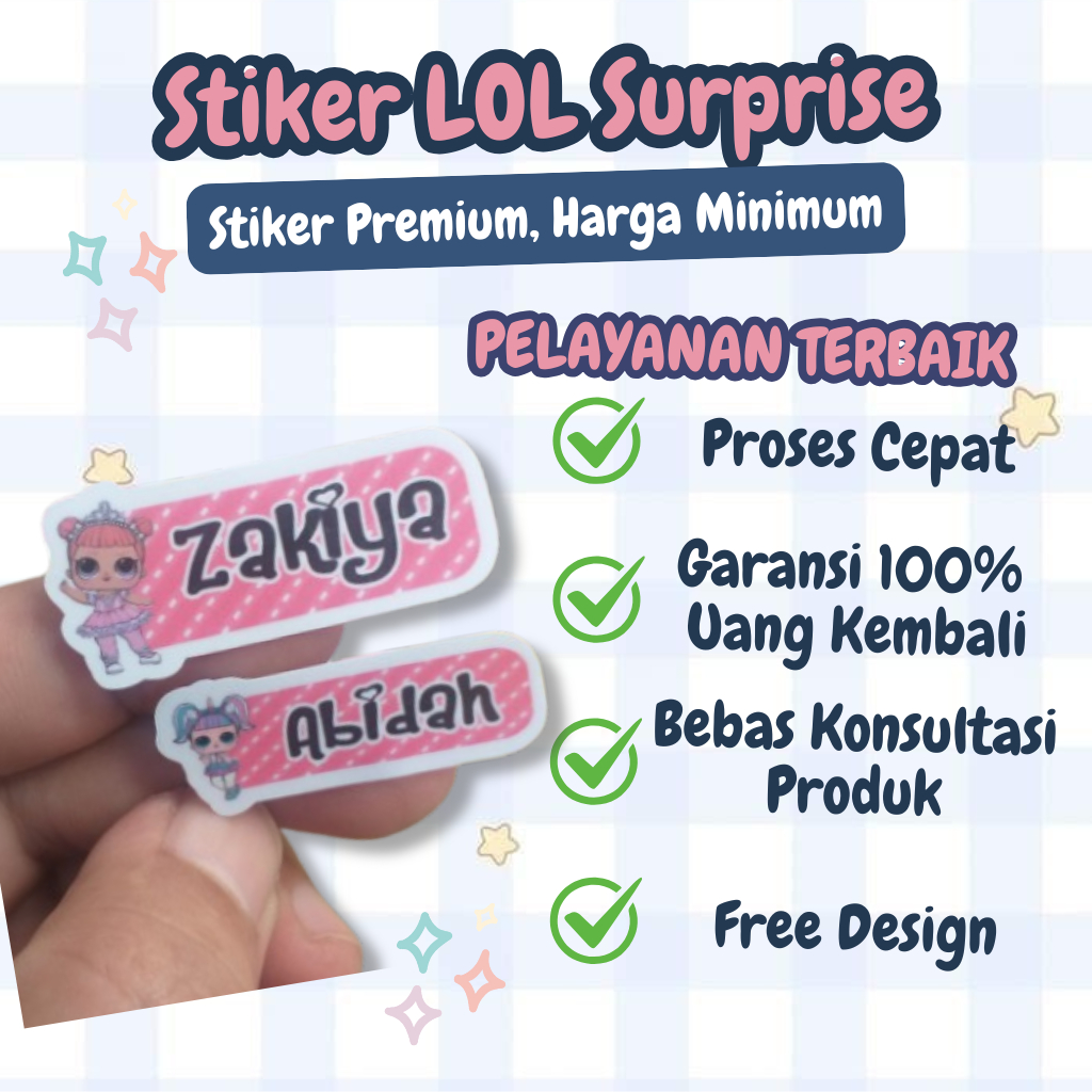 Jual STIKER LOL SURPRISE Cetak Stiker Label TERMURAH label nama LOL ...