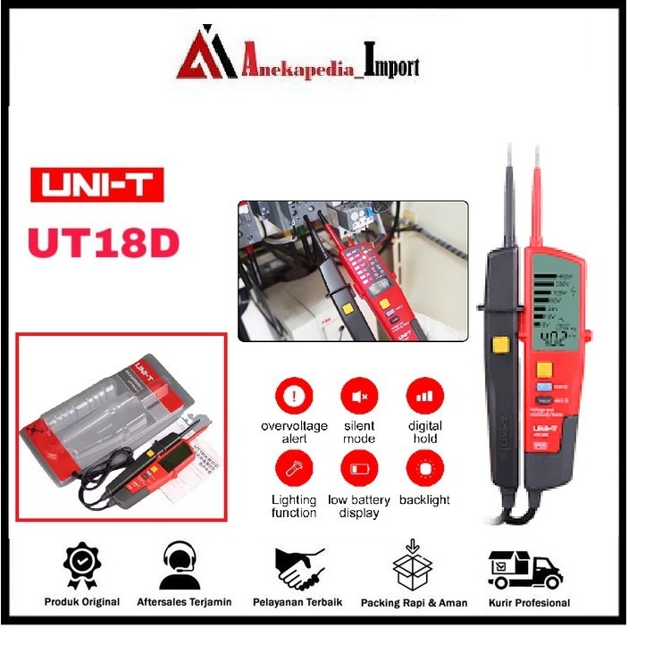Jual UNI-T UT18D Voltage and Continuity Tester Auto Range Voltmeter ...