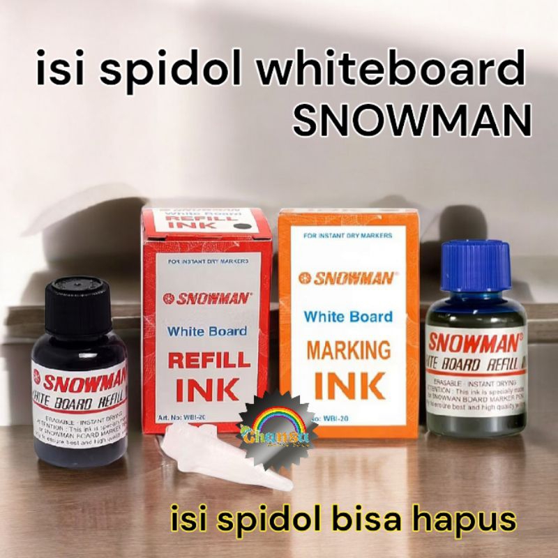 Jual TINTA SPIDOL SNOWMAN WHITEBOARD, REFILL TINTA SPIDOL SNOWMAN ...