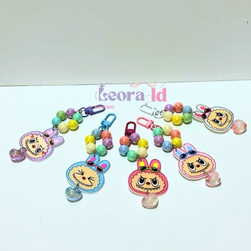 Jual Leora - Labubu Acrylic Pearl Keychain | Gantungan Akrilik Labubu ...