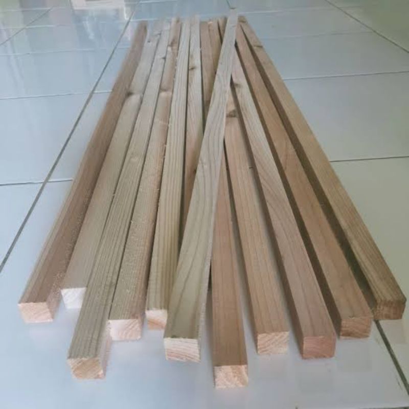 Jual Kayu Reng Jati Belanda 2x3x200 serut halus kayu solid | Shopee ...