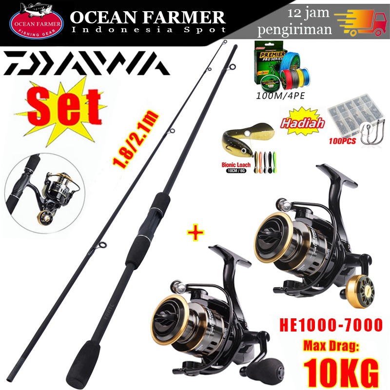 Jual Joran Pancing 1 Set lengkap kuat pancing Spinning full set 1.8-2.4M Joran Pancing Set 10 Kg ...