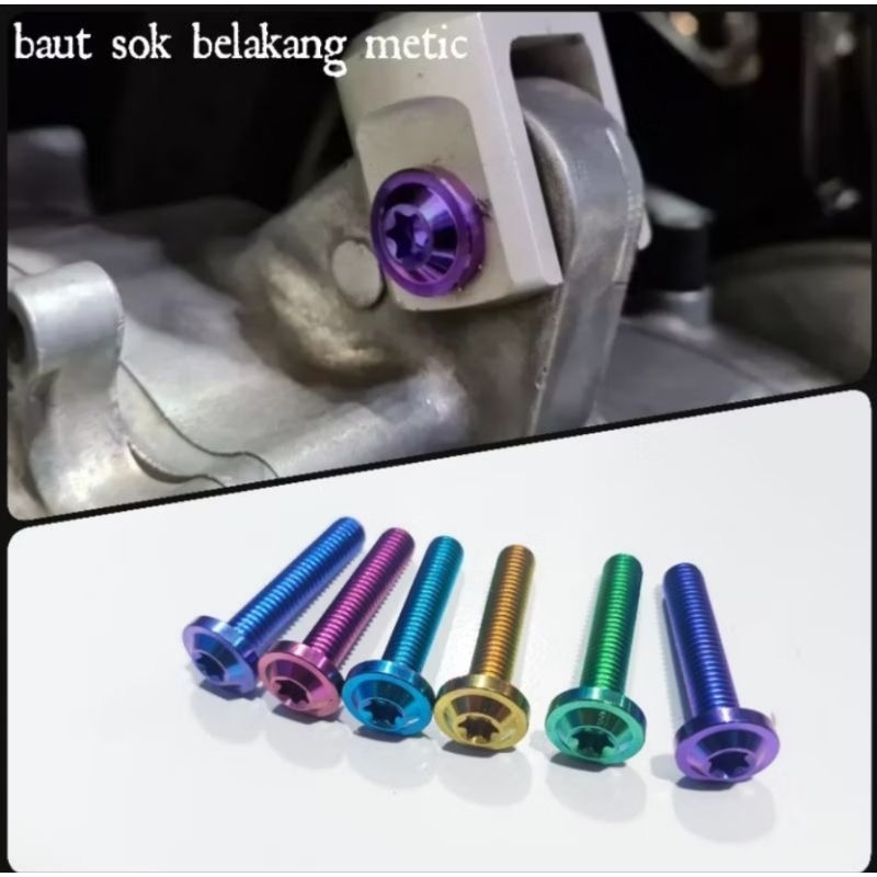 Jual baut shockbreaker shock belakang titanium beat vario mio nmax ...