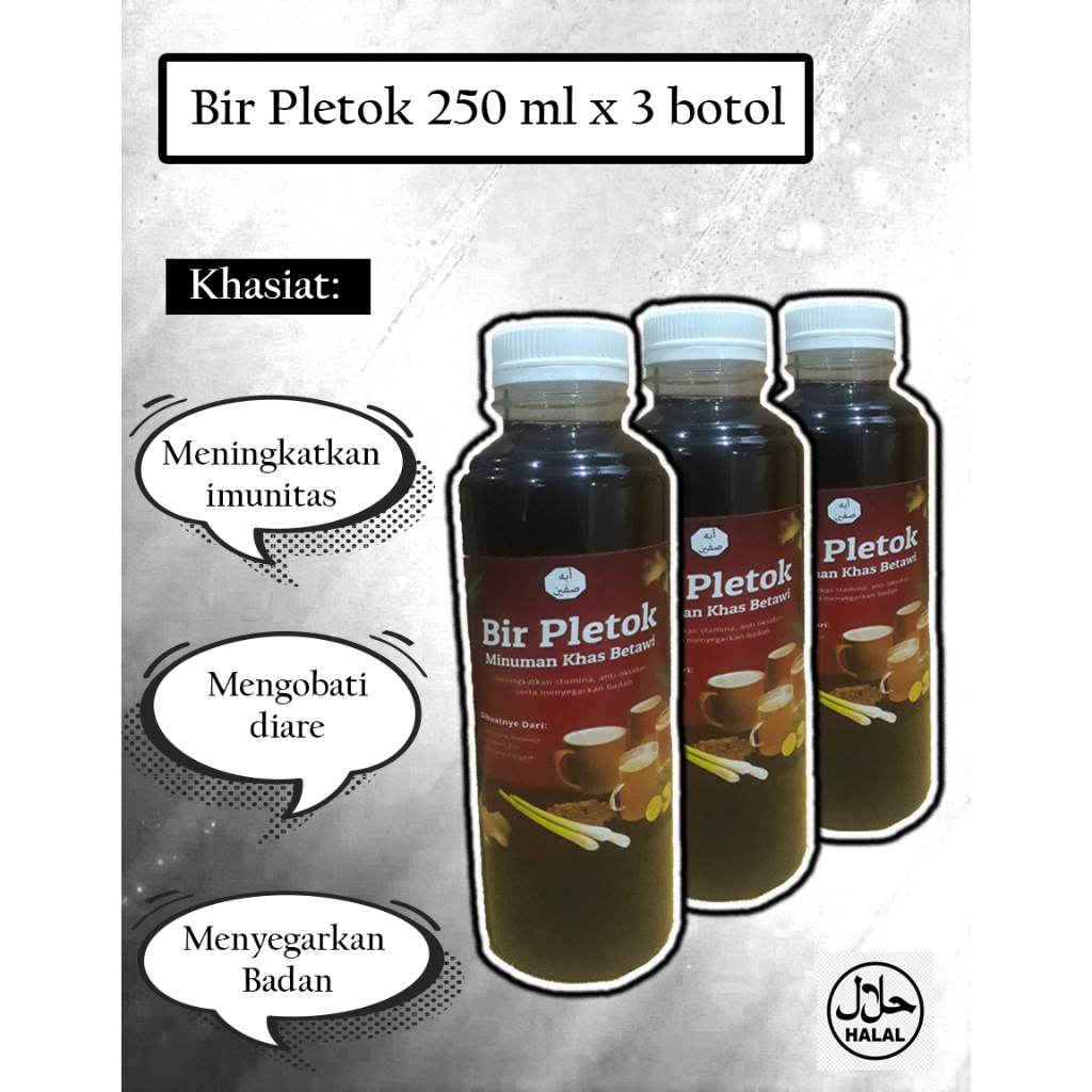 Jual Bir Pletok Khas 250 ml x 3 botol | Shopee Indonesia