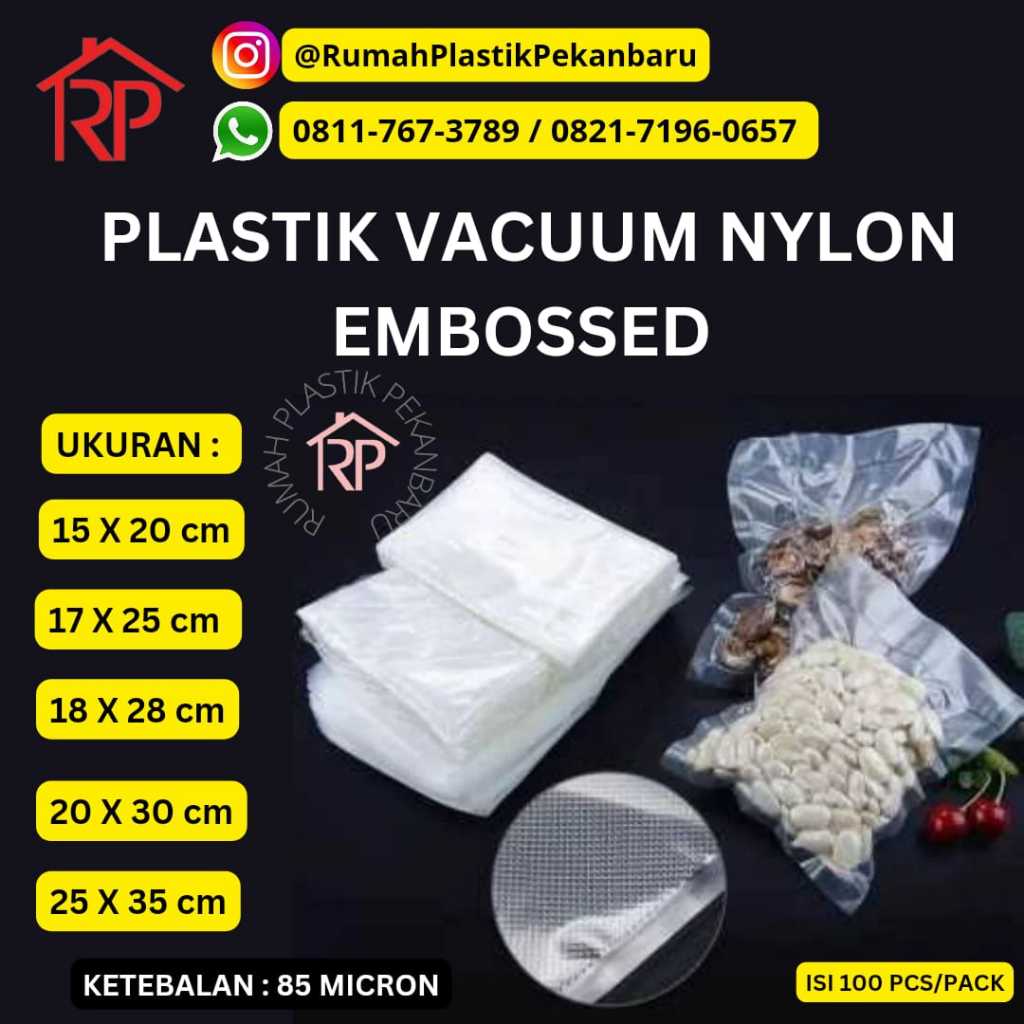 Jual ( ISI 100 LEMBAR ) PLASTIK VACUUM NYLON EMBOSSED - BAG VACUUM UK ...