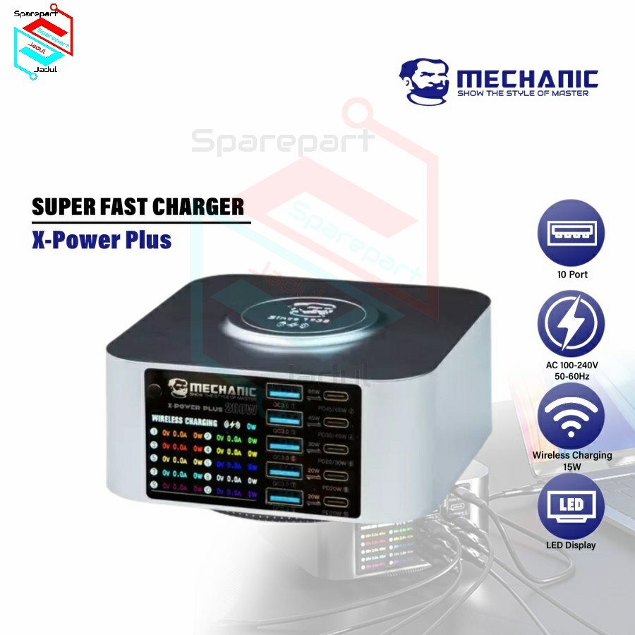Jual Mechanic X Power Plus Superfast Charger 200w - Wireless Charger ...