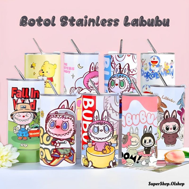 Jual Tumbler Labubu Coffee Cup karakter Stainless Steel Termos Cup ...