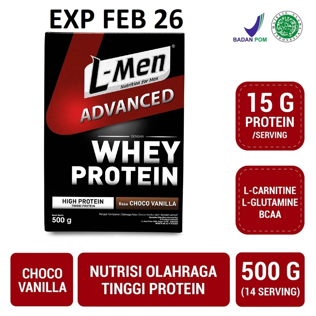 Jual L-Men Advanced Box 500gr Whey Protein Susu Gym LMen | Shopee Indonesia