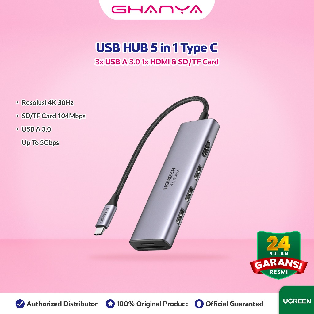 Jual UGREEN USB Hub Type C 6 in 1 Multifunction Adapter 4K 20956A | Shopee Indonesia