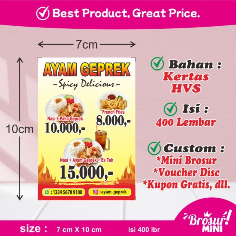 Jual Mini Brosur, Voucher Disc, Kupon Gratis 400 lembar | Shopee Indonesia