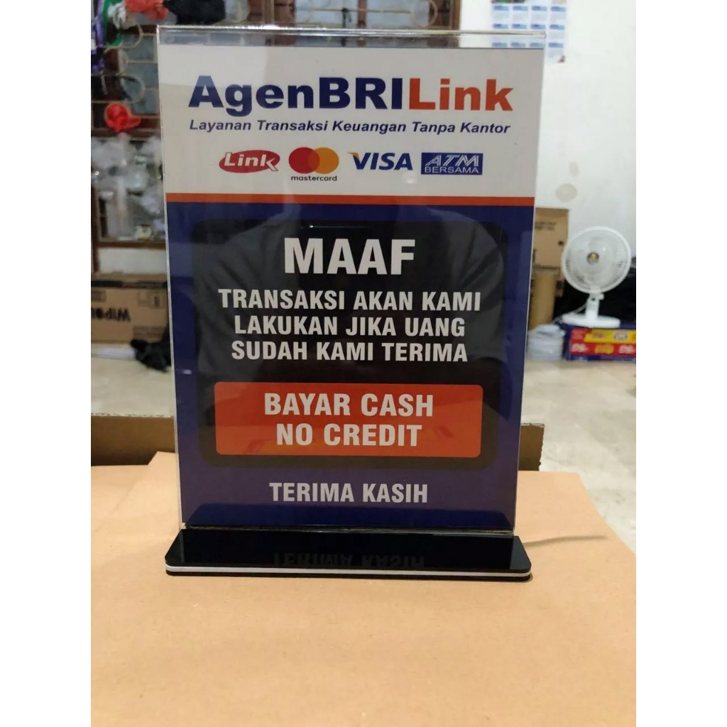 Jual AKRILIK BROSUR MODEL SLIDING TENT HOLDER / TENT CARD / NOMOR MEJA ...