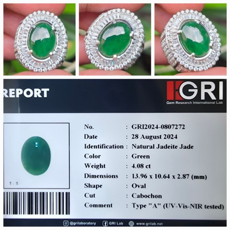 Jual Natural HQ Giok Burma Myanmar Jadeite Jade Type A Top Color Memo 4 ...