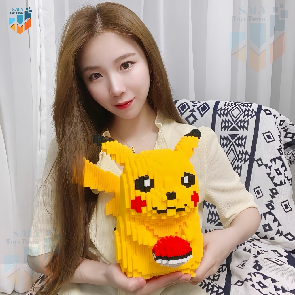Jual SMY Toystown Nano Blocks Pokemon Pikachu 3D Model, Mainan Blok ...