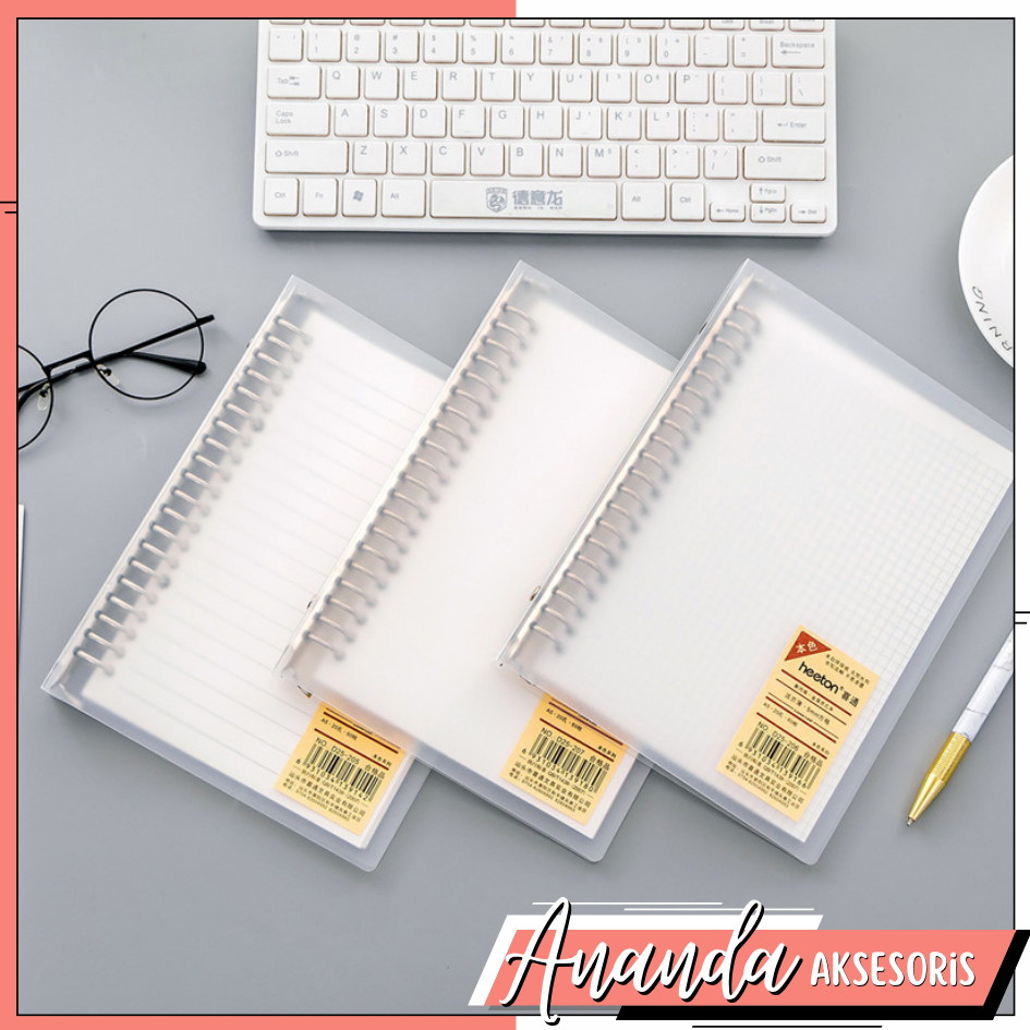 Jual A5 Binder Buku Binder Polos Aesthetick Transparan Hitam Putih ...