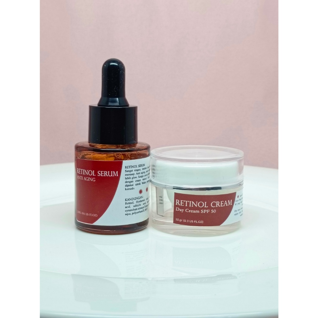 Jual PAKET RETINOL SERUM & CREAM DAY 2 IN 1 Penghilang Flek Hitam ...