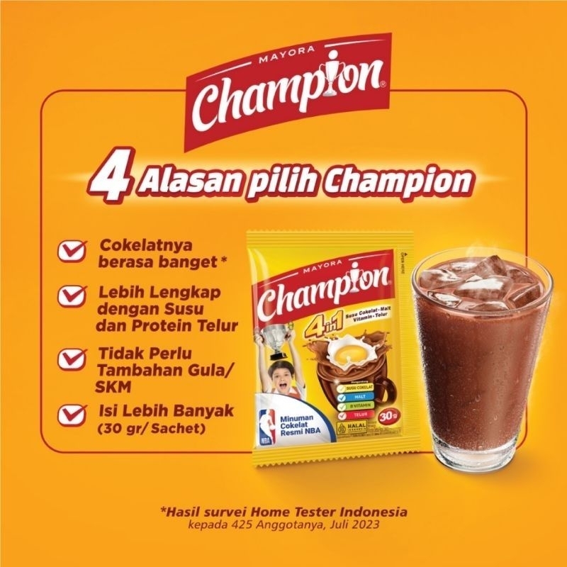 Jual Susu Cokelat Champion By Mayora 1 Renteng | Shopee Indonesia