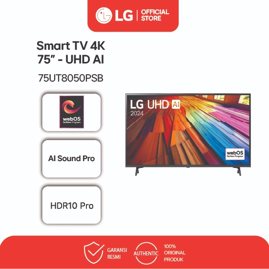 Jual LG Smart TV 4K LG UHD UT80 75 inci - Prosesor AI alpha 5 4K Gen7 ...