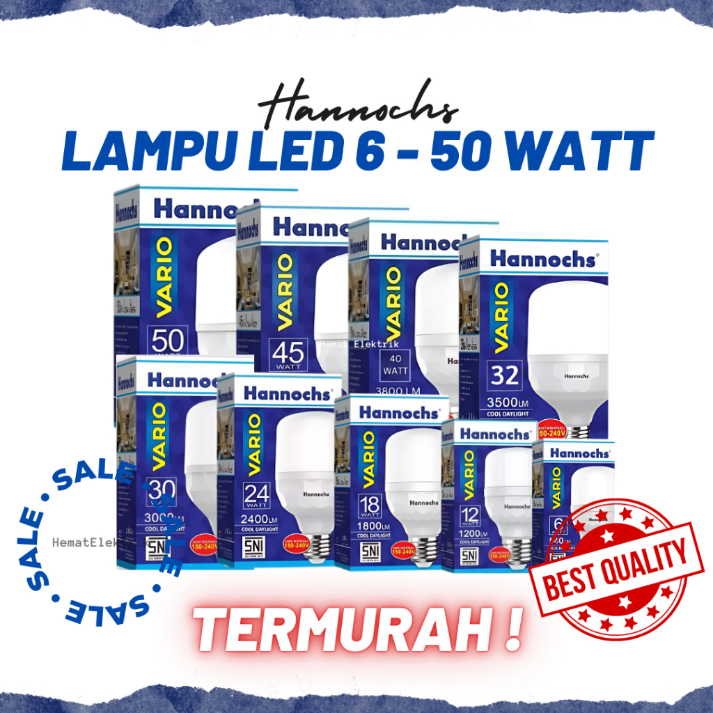 Jual Lampu Hannochs Vario / Lampu Led Hannochs 6W 12W 18W 24W 30W 32W 40W 45W 50W | Shopee Indonesia