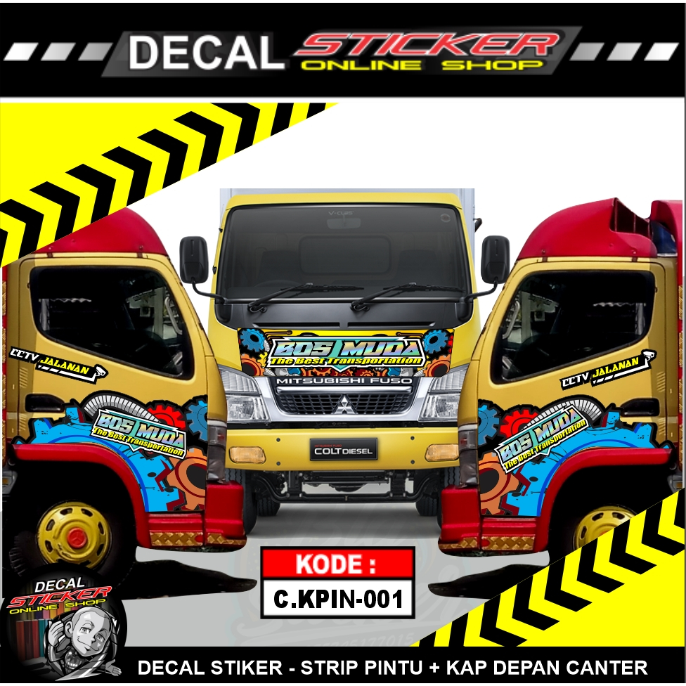 Jual STIKER TRUK CANTER SEMIFULL KABIN DECAL KAP DEPAN + STRIP PINTU ...