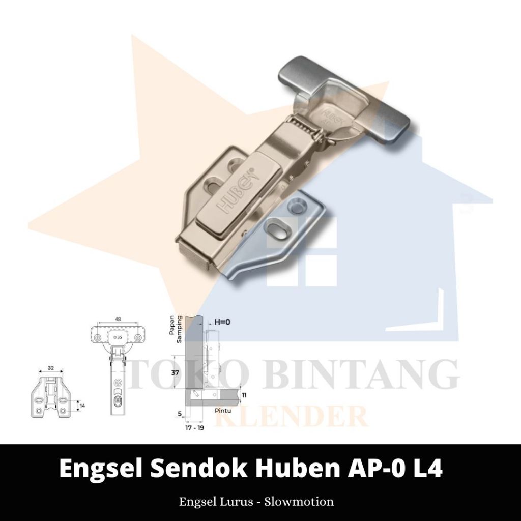 Jual Engsel Lurus Huben Slow Motion AP-0 L4 (pcs) | Shopee Indonesia