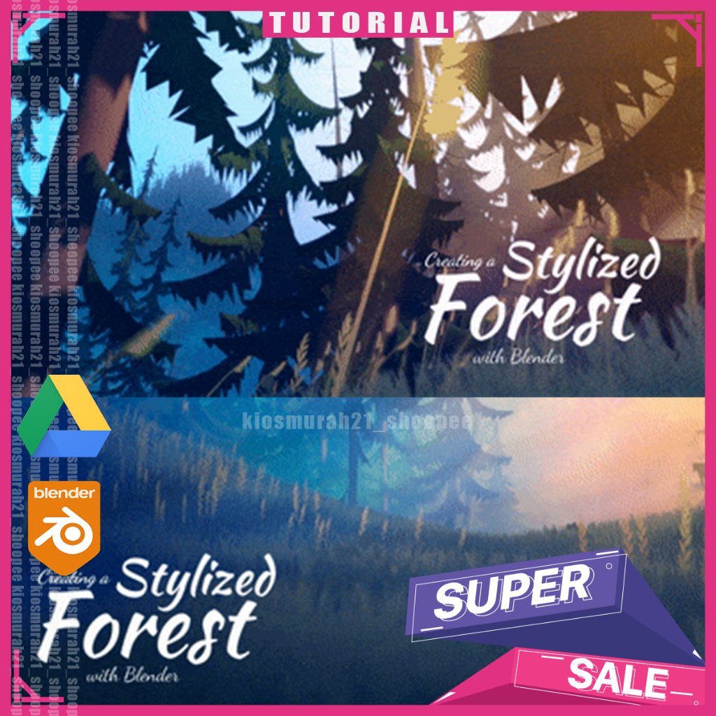 Jual Blender 3D - Creating A Stylized 3D Forest Environment With Blender 2.9 3D Blender Tutorial ...